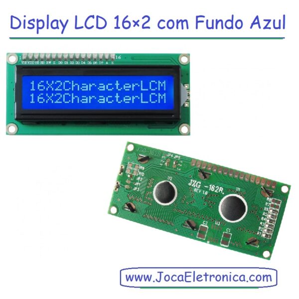 Display LCD 16x2 com fundo Azul - JocaEletronica