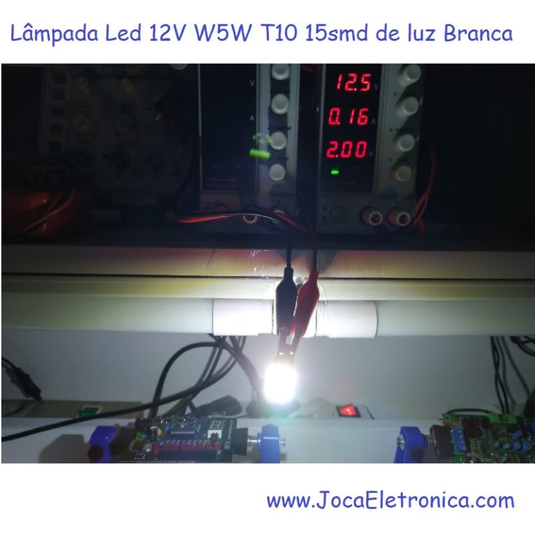 Lâmpada Led 12V SMD W5W T10 15smd de cor Branca - JocaEletronica