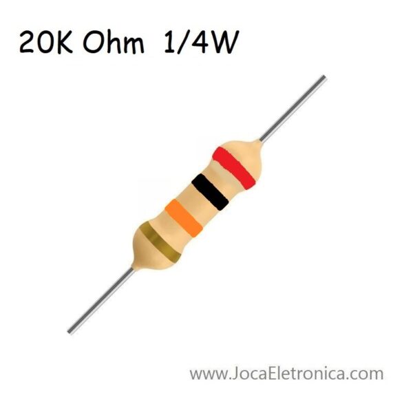 Resistor / Resistência 20K Ohm 1/4W carbono 5%-