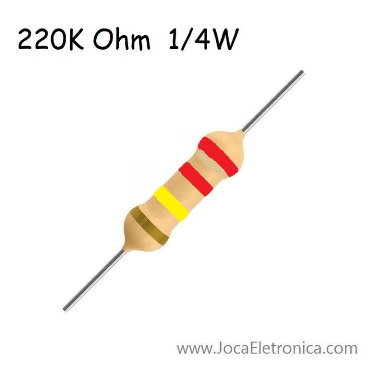 Resistor / Resistência 220K Ohm 1/4W carbono 5%-