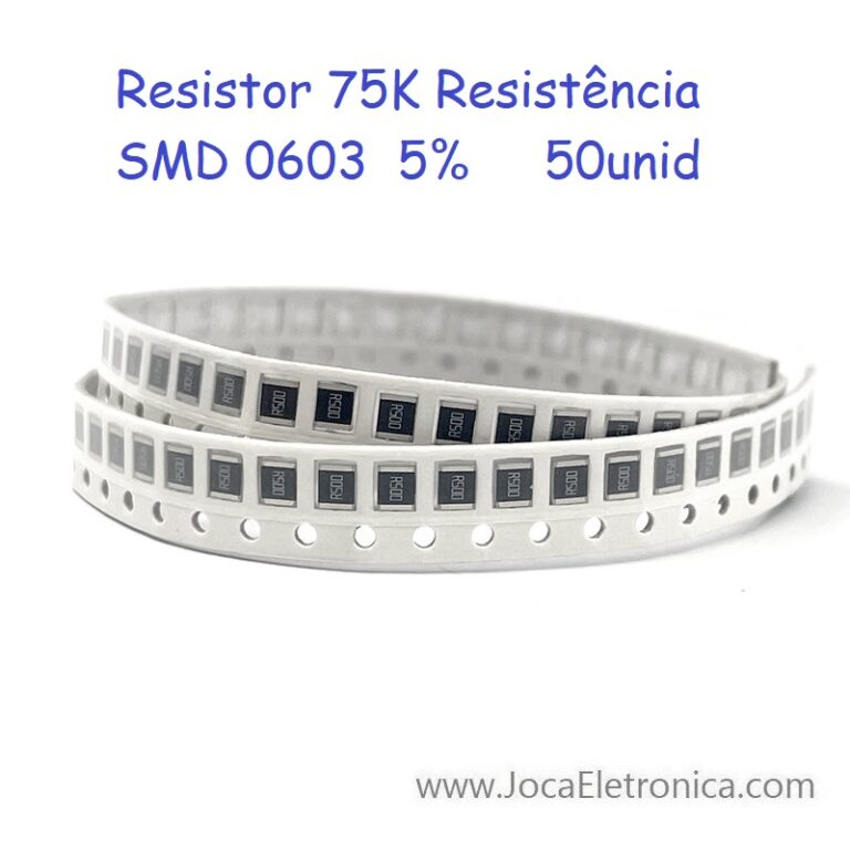 Resistor 75K Resistência SMD 0603 5% 50unid