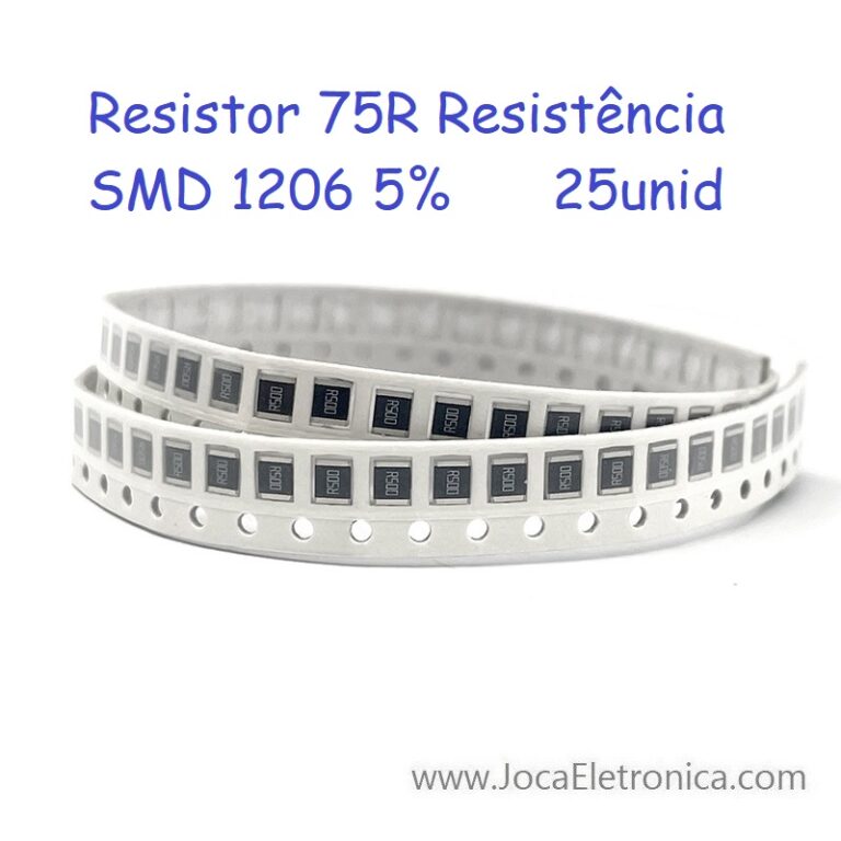 Resistor 75R Resistência SMD 1206 5% 25unid-