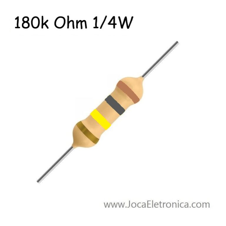 Resistor / Resistência 180K Ohm 1/4W carbono 5%